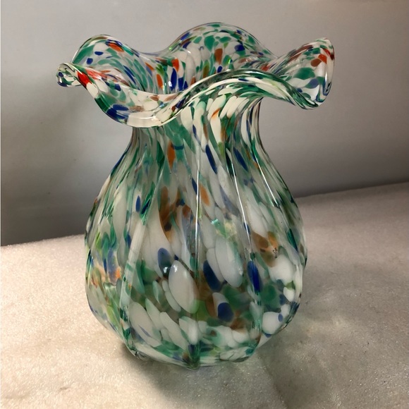 Source Unknown | Accents | Vintage End Of Day Art Glass Splatter Vase ...